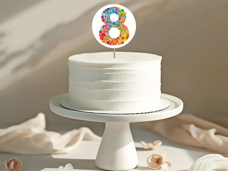 Printable Number Eight 8 Cake Topper Template | Instant Digital ...