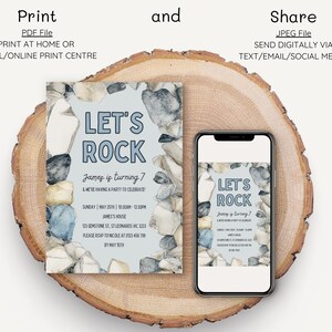 Editable Let's Rock Invitation | Birthday Party | Instant Digital ...
