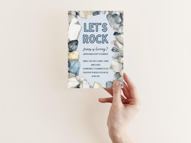 Editable Let's Rock Invitation | Birthday Party | Instant Digital ...