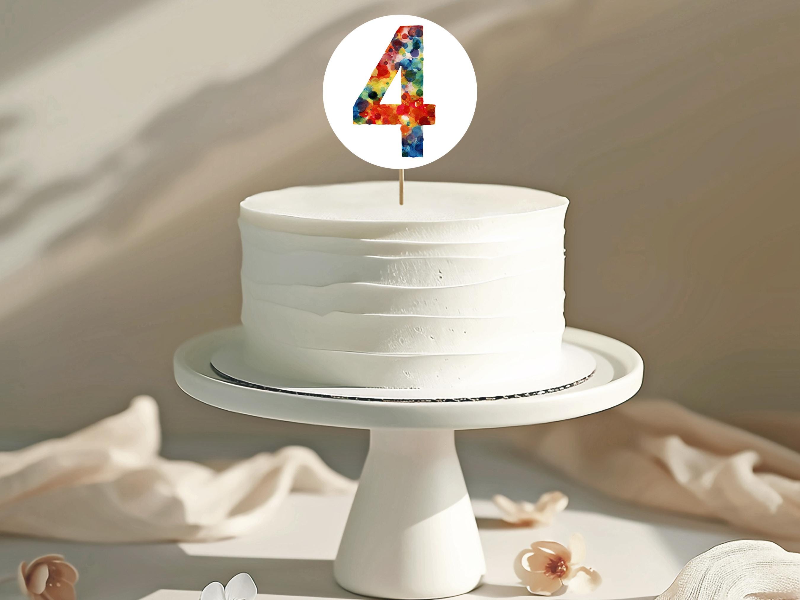 Printable Number Four Cake Topper Template | Instant Digital Download ...