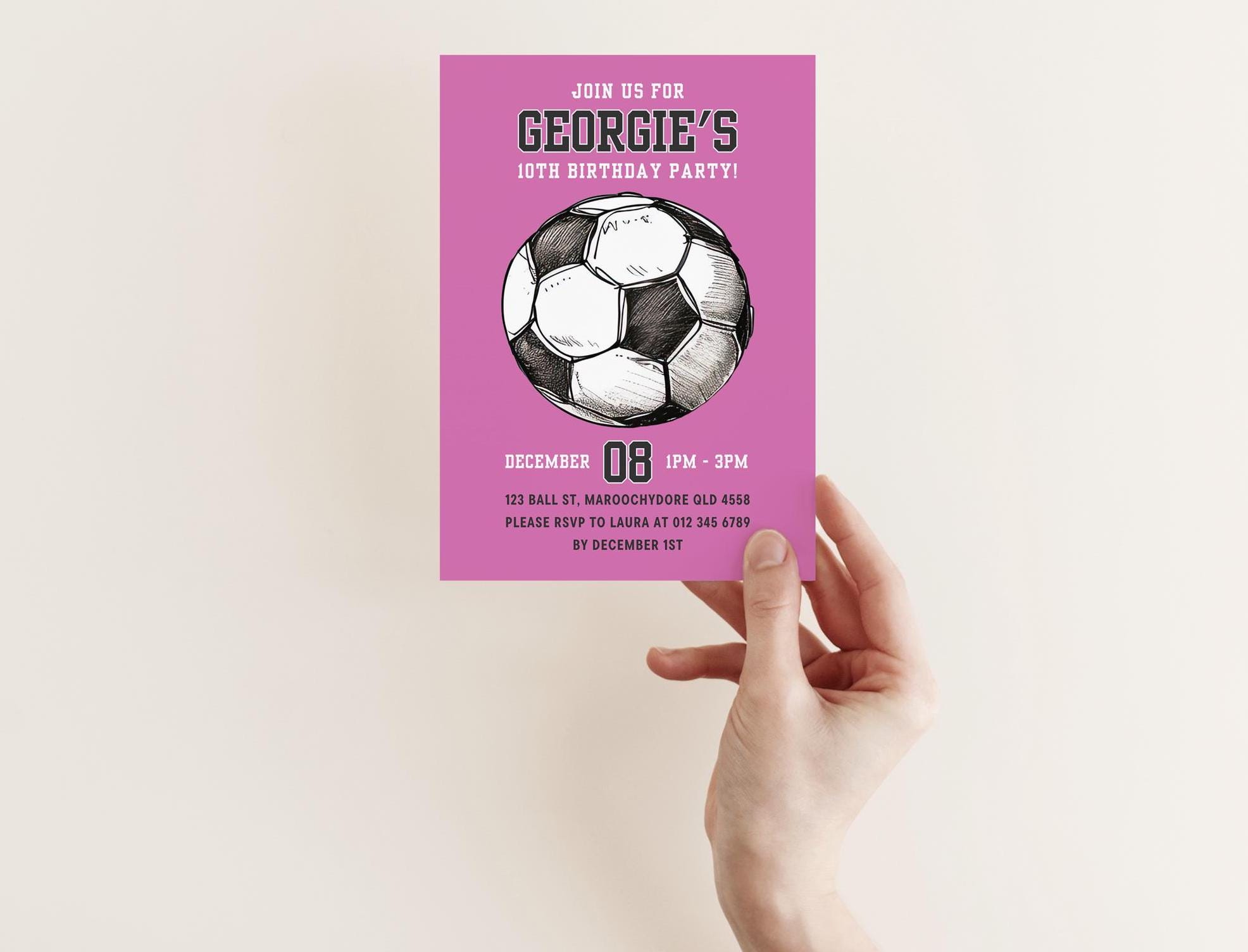 Editable Soccer Ball Birthday Party Invite | Sports | Instant Digital ...