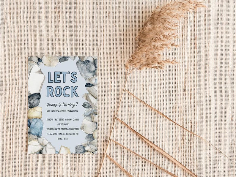Editable Let's Rock Invitation | Birthday Party | Instant Digital ...