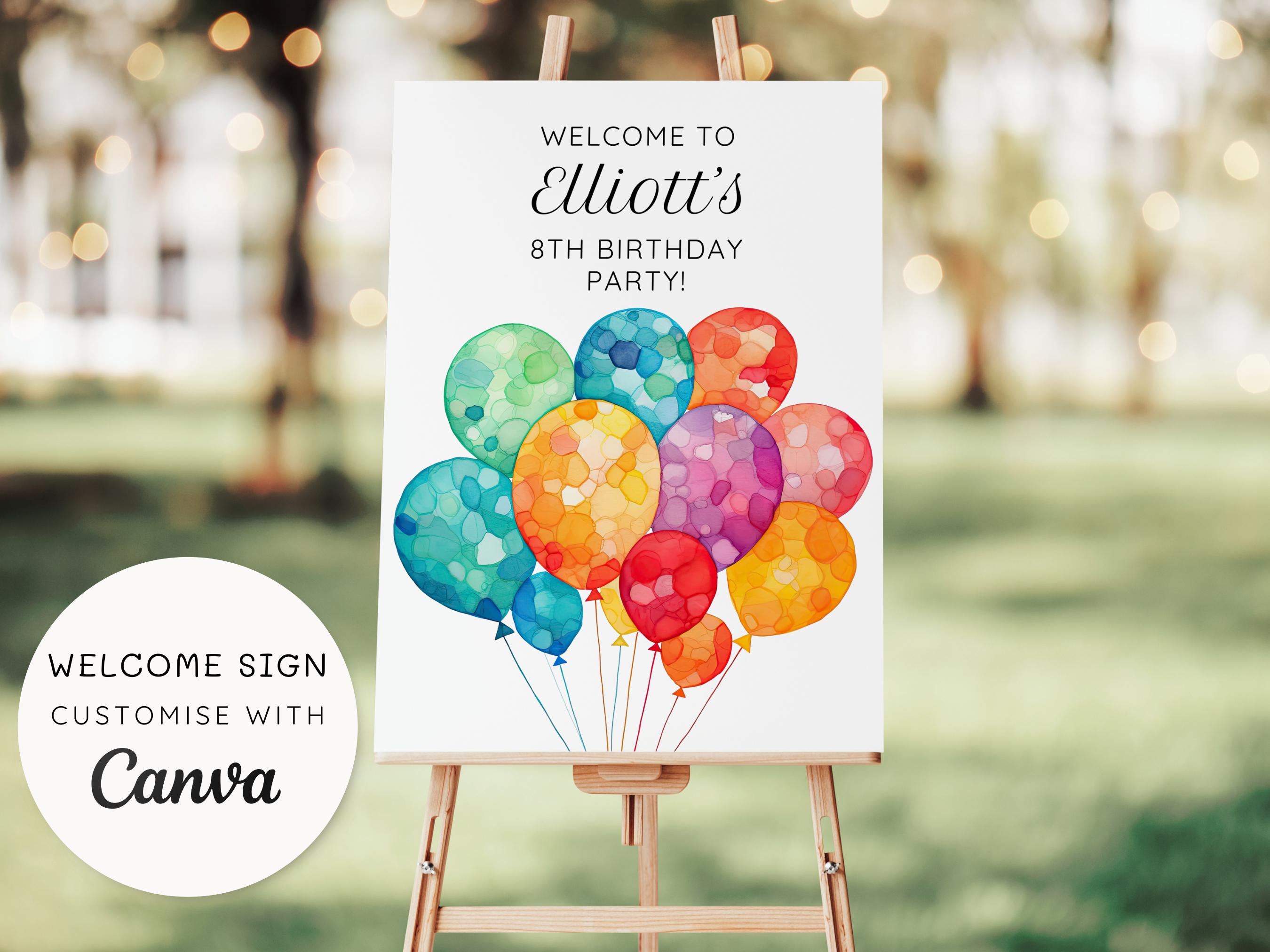 Editable Balloons Welcome Sign | Instant Digital Download | Children's ...