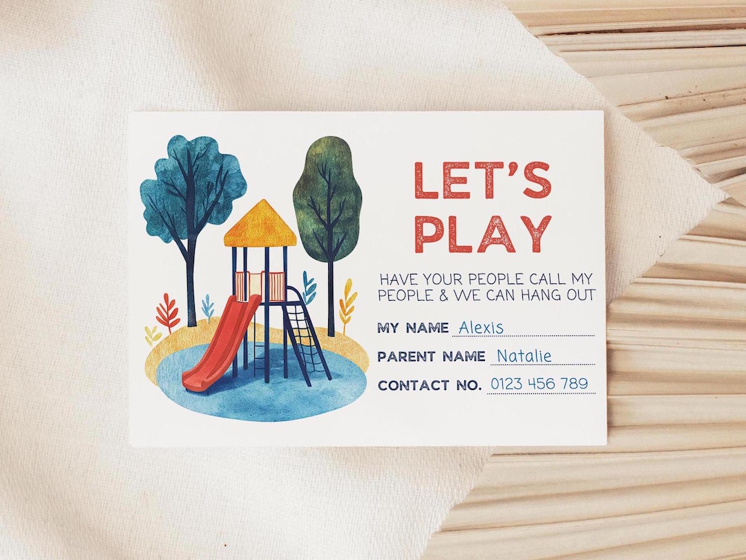 Editable Playdate Card | Instant Digital Download | Park Catch up ...