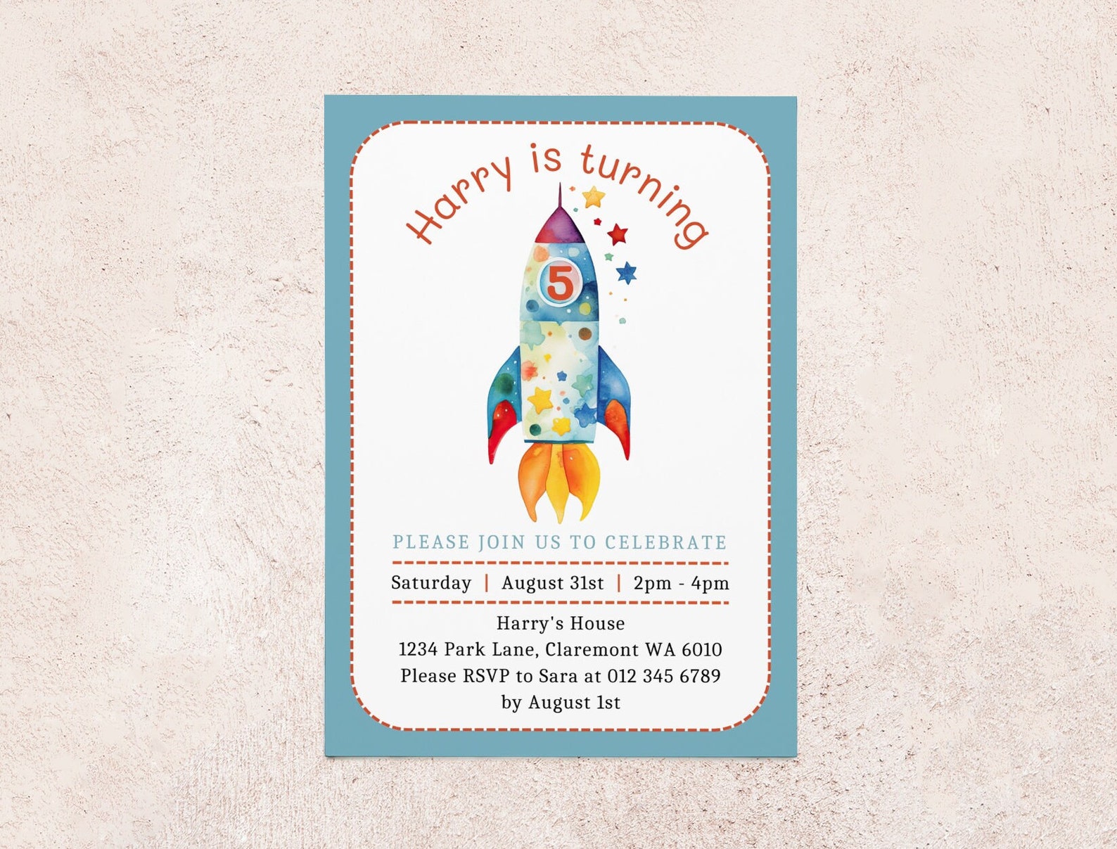 Rocket Invite | Instant Download | Editable | Children's Number ...