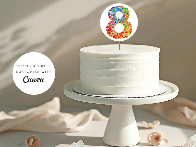 Printable Number Eight 8 Cake Topper Template | Instant Digital ...