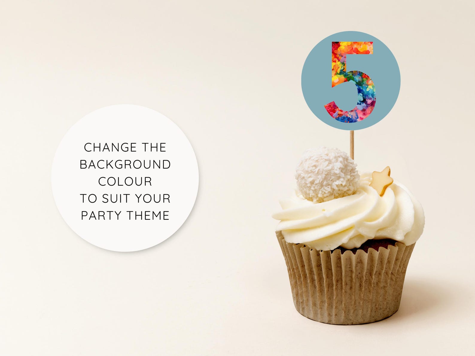 Printable Number Five Cake Topper Template | Instant Digital Download ...