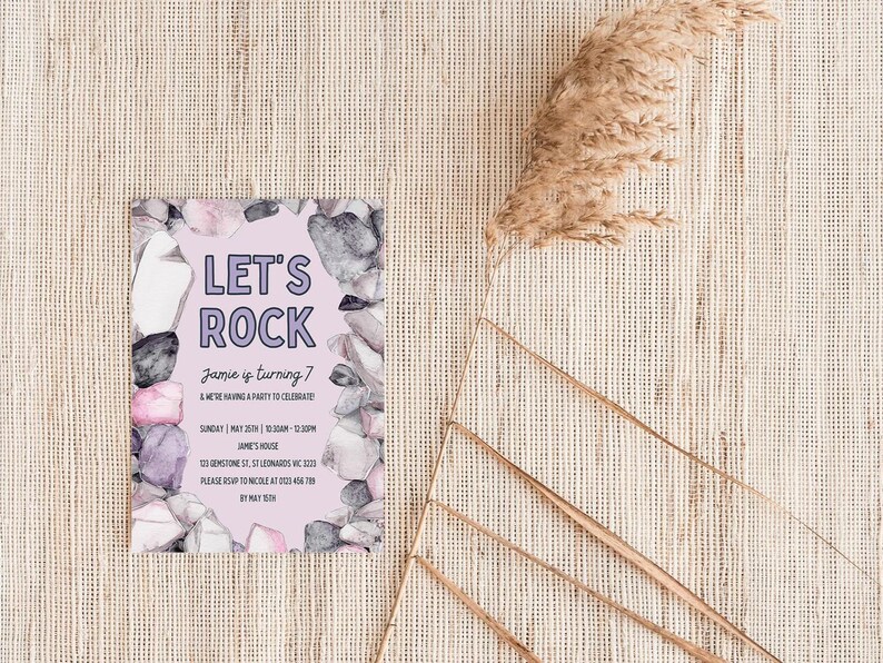 Editable Let's Rock Invitation | Birthday Party | Instant Digital ...
