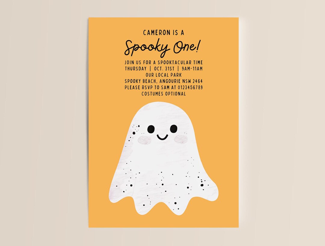 Spooky One Invitation | Ghost | Instant Digital Download | Baby 1st ...