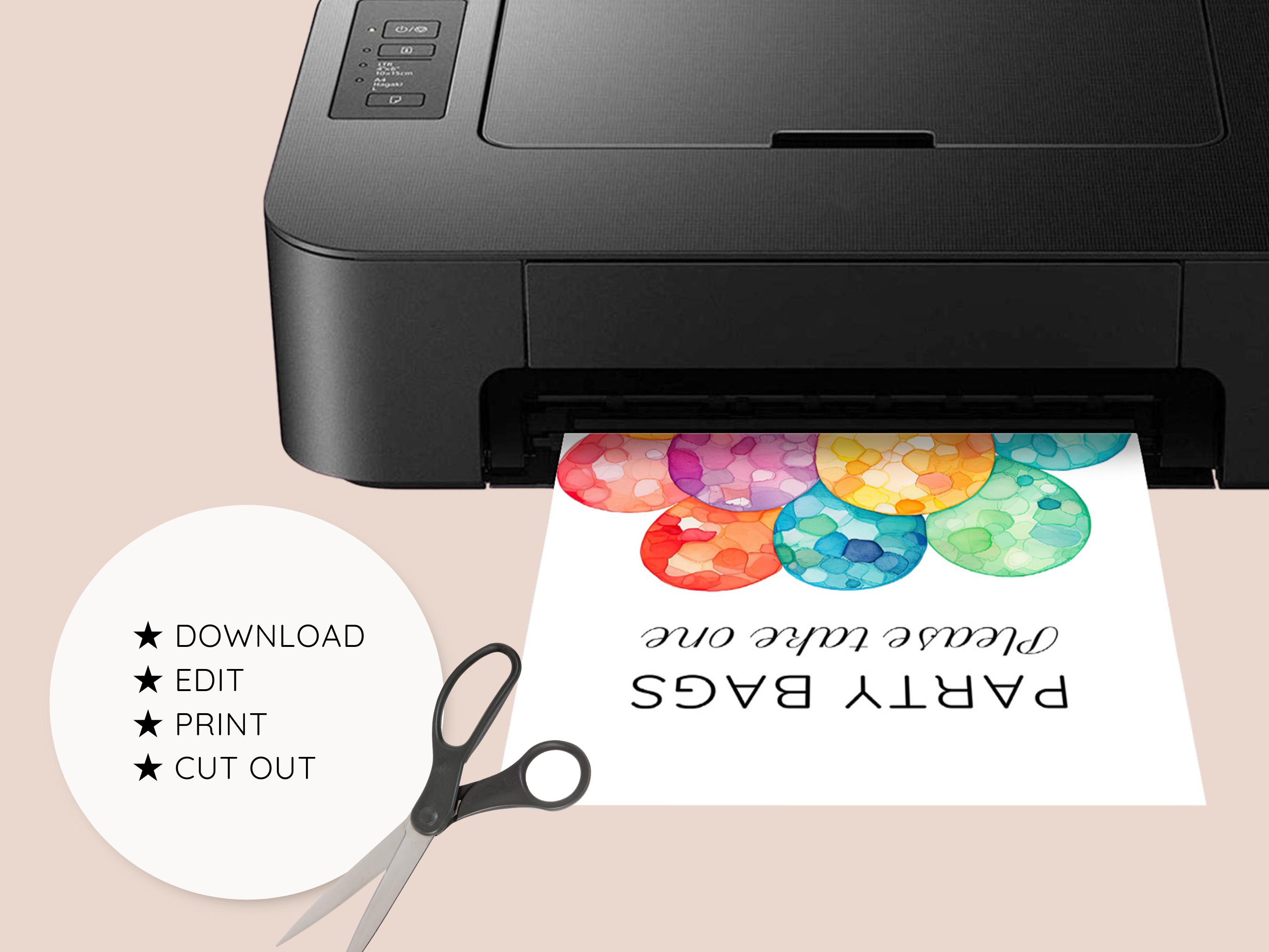 Editable Balloons Table Sign | Instant Digital Download | Children's ...