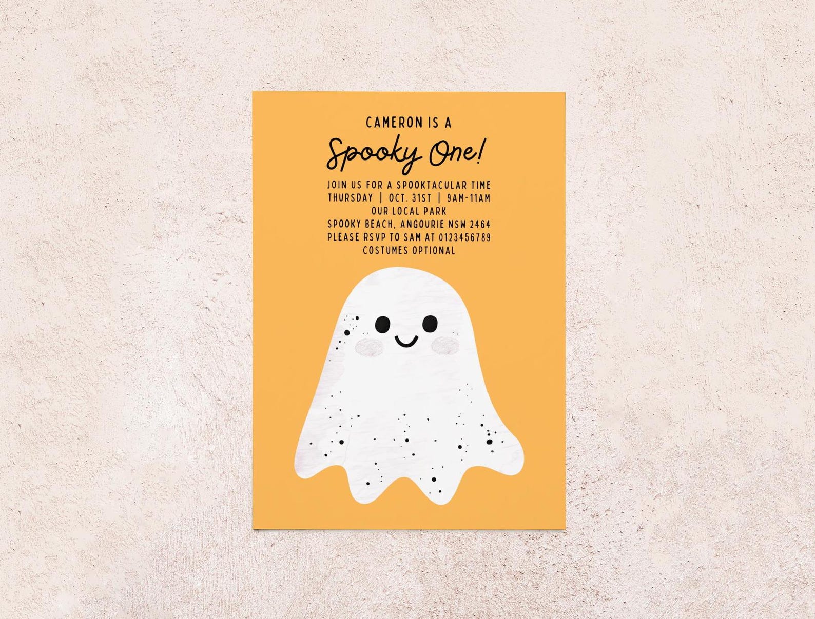 Spooky One Invitation | Ghost | Instant Digital Download | Baby 1st ...