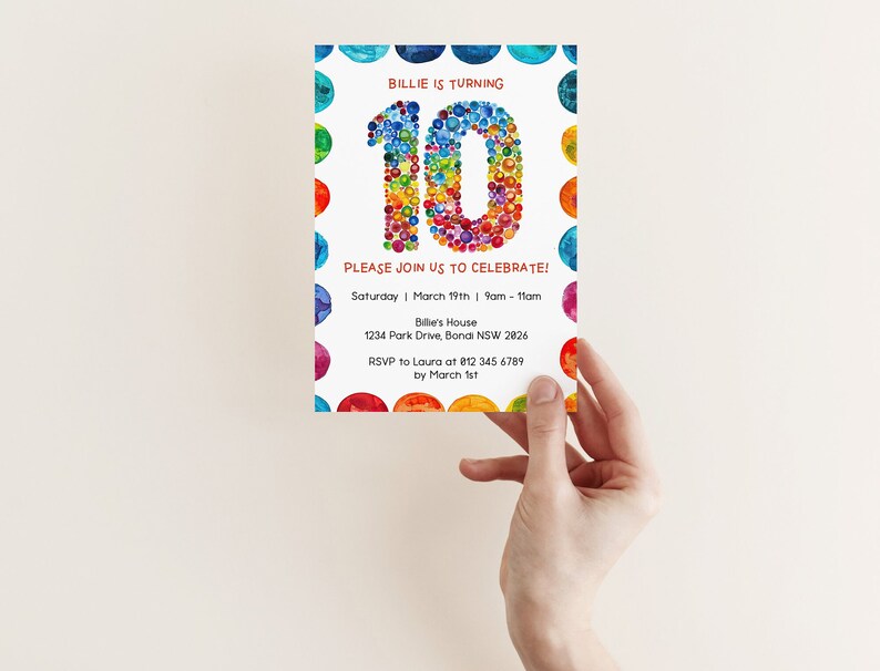 Tenth Birthday Invitation | Instant Digital Download | Editable ...