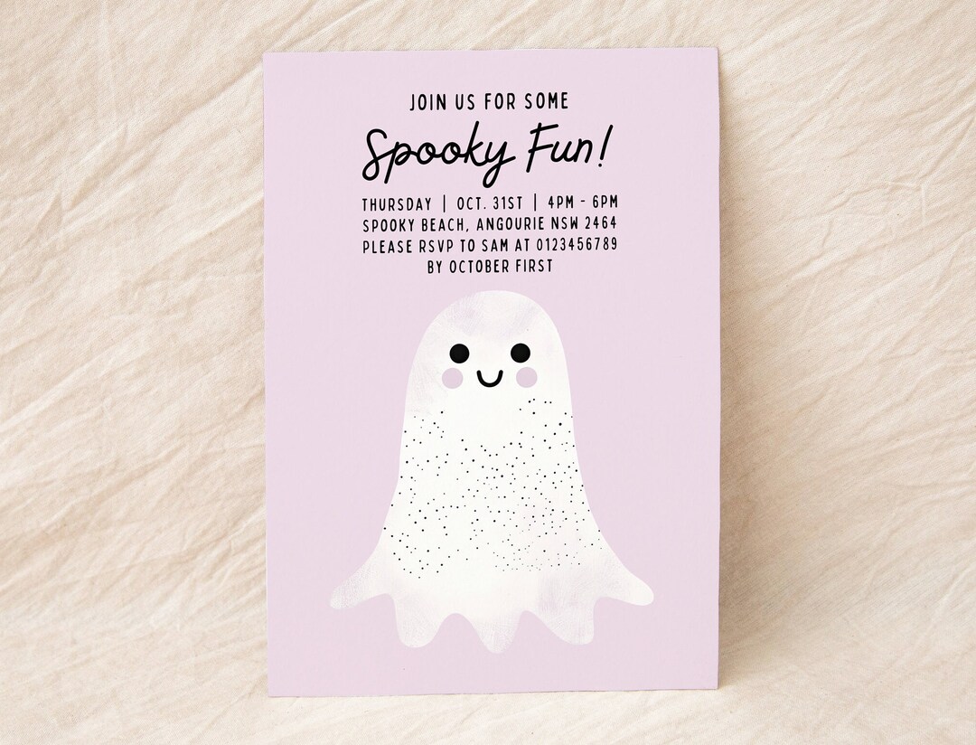 Spooky Fun Invitation | Ghost | Instant Digital Download | Kids ...