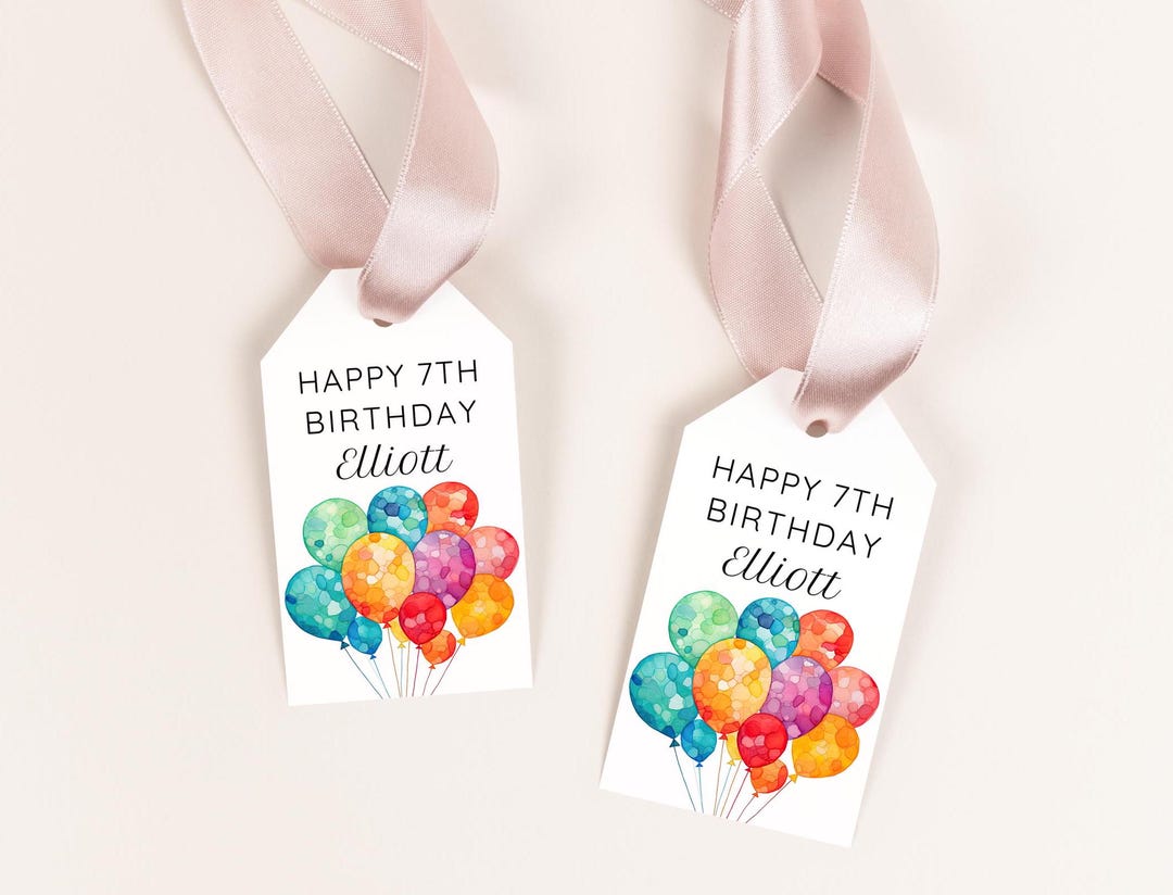 Editable Balloons Favour Tag | Instant Digital Download | Children's ...
