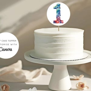 Printable Number 1 Cake Topper | Instant Digital Download | Children's ...