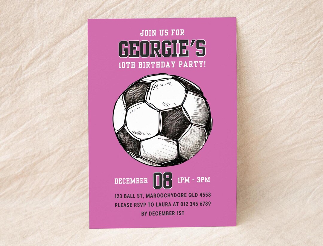 Editable Soccer Ball Birthday Party Invite | Sports | Instant Digital ...