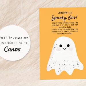 Spooky One Invitation | Ghost | Instant Digital Download | Baby 1st ...