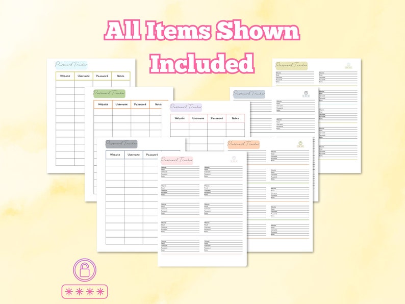 Printable Password Tracker Ultimate Bundle Pack Password Organizer ...
