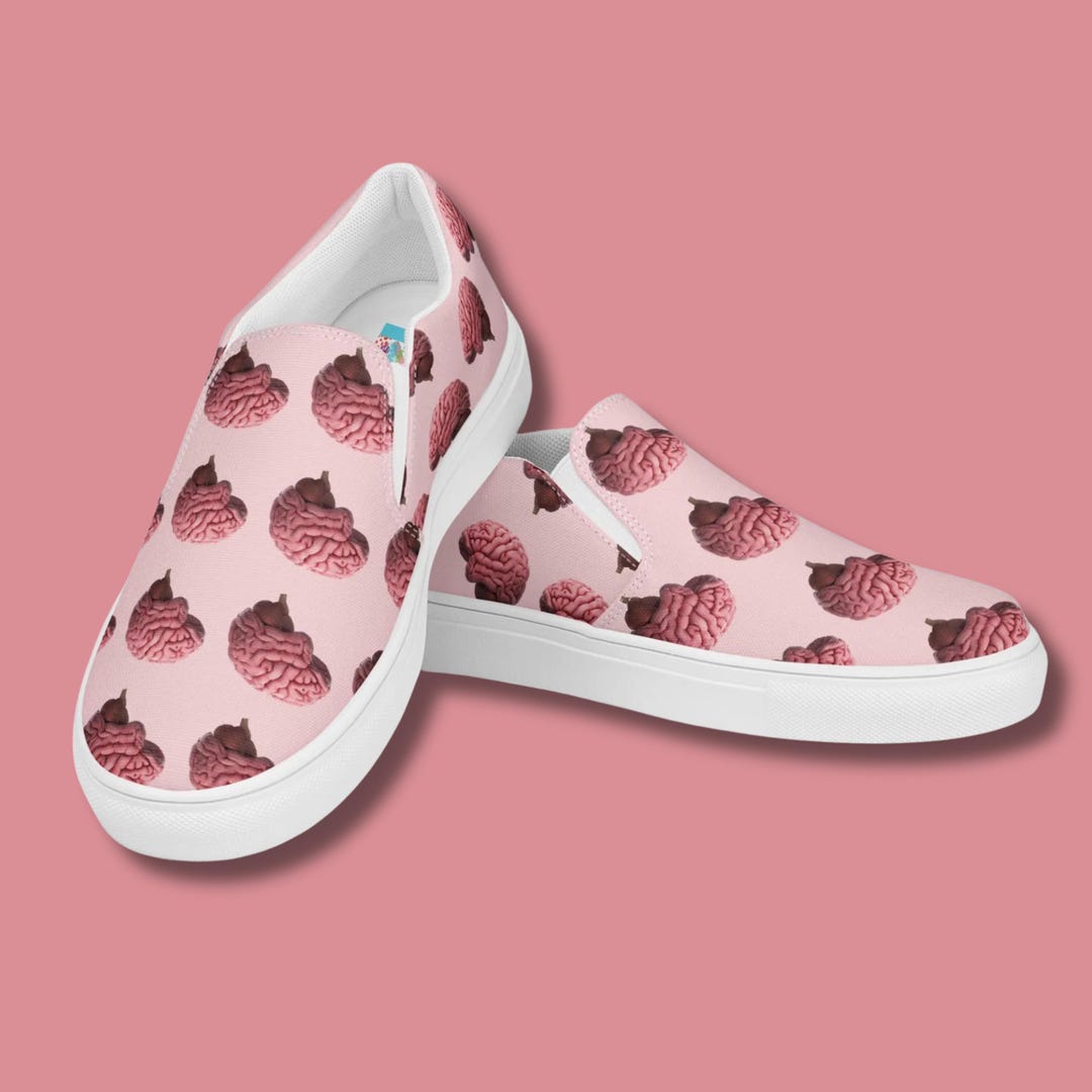 Neurologist Shoes Brain Print Womens Slip on Shoes Psychologist Shoe ...