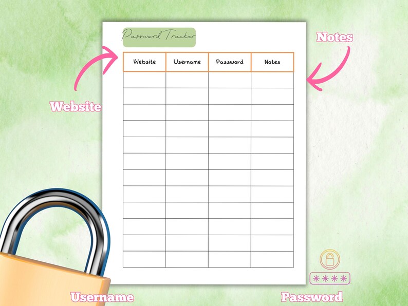 Printable Password Tracker Ultimate Bundle Pack Password Organizer ...