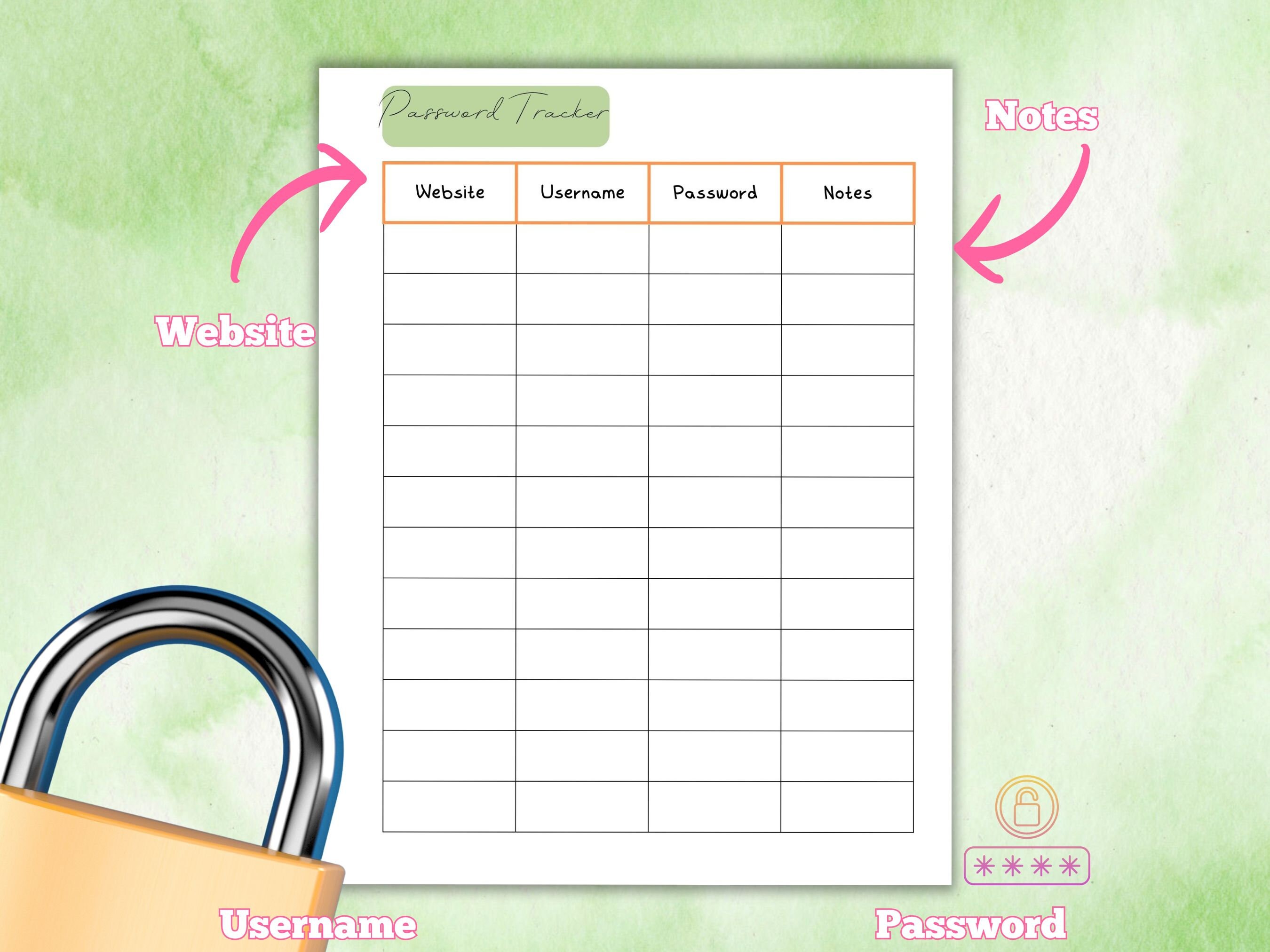 Printable Password Tracker Ultimate Bundle Pack Password Organizer ...