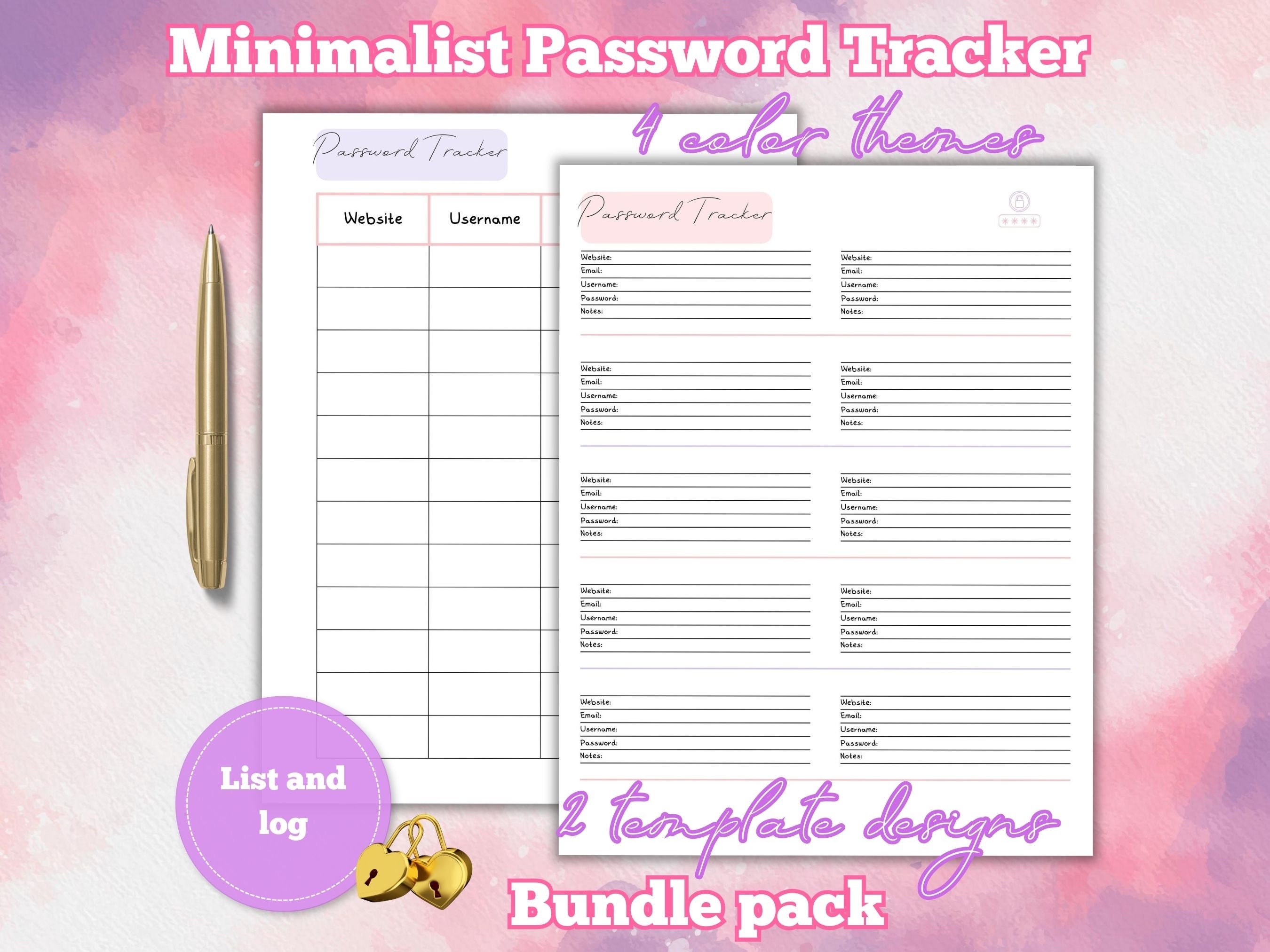 Printable Password Tracker Ultimate Bundle Pack Password Organizer ...