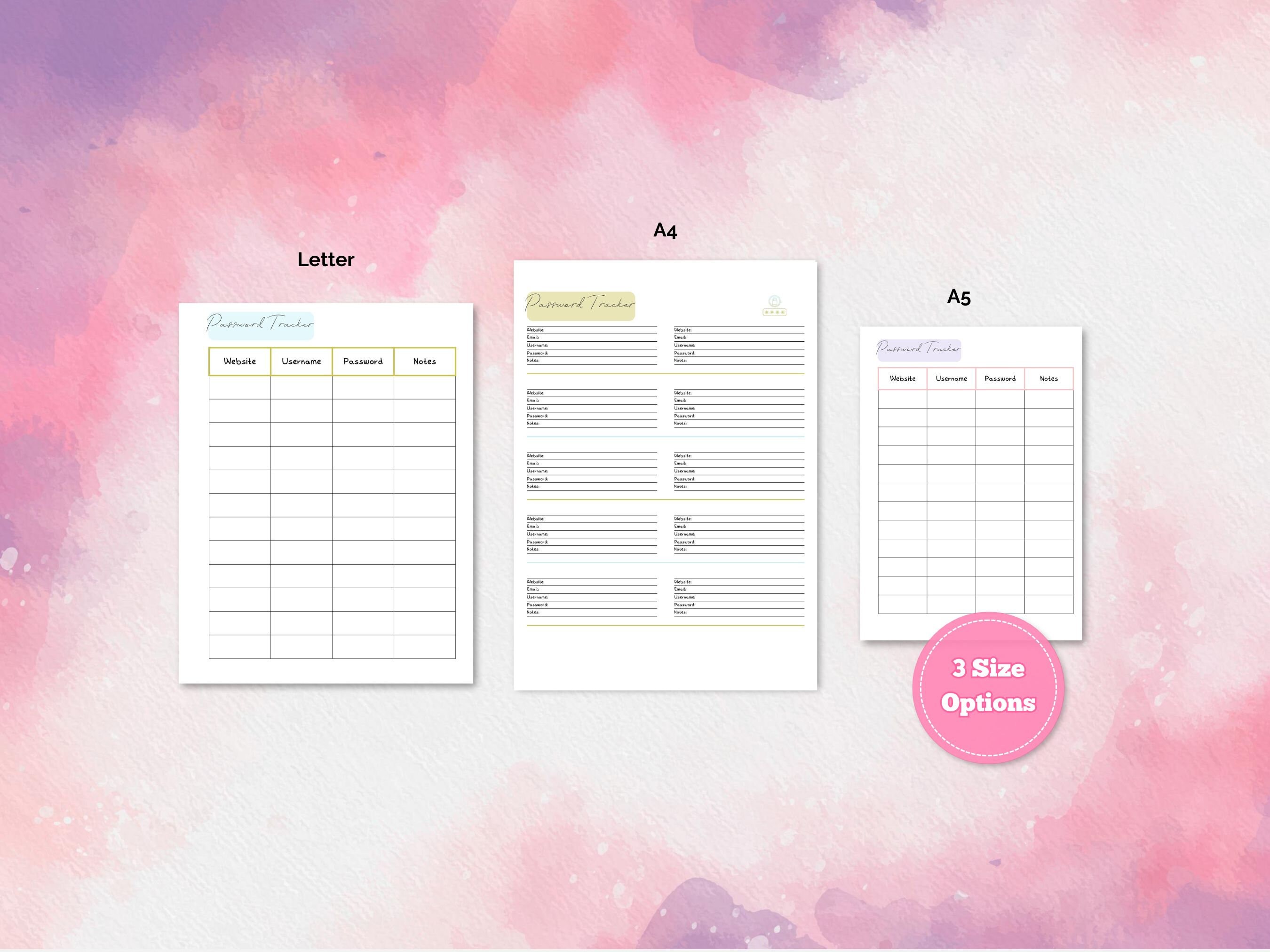 Printable Password Tracker Ultimate Bundle Pack Password Organizer ...