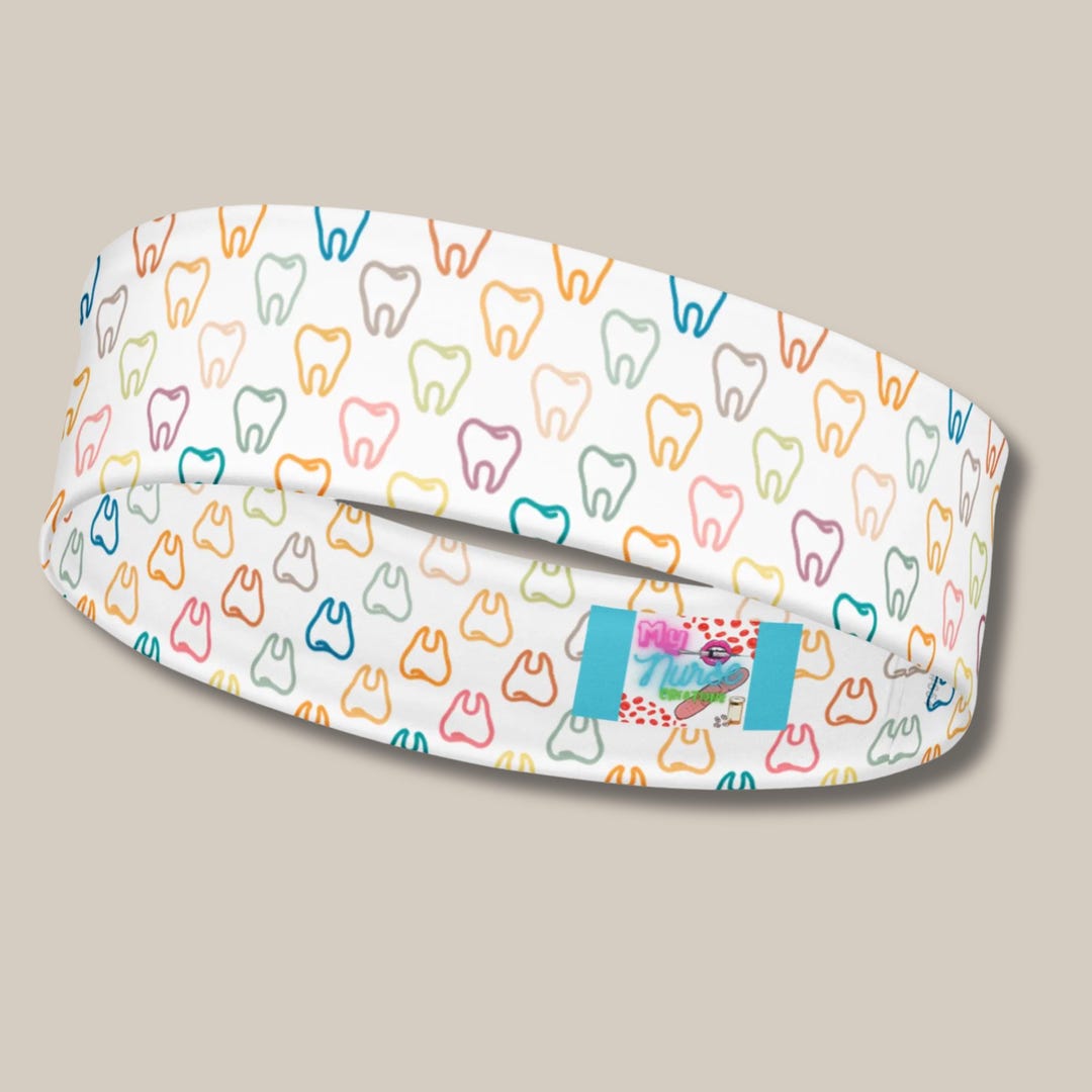 Dentist Headband Tooth Pattern Design Pediatric Dentist Gift Fabric ...