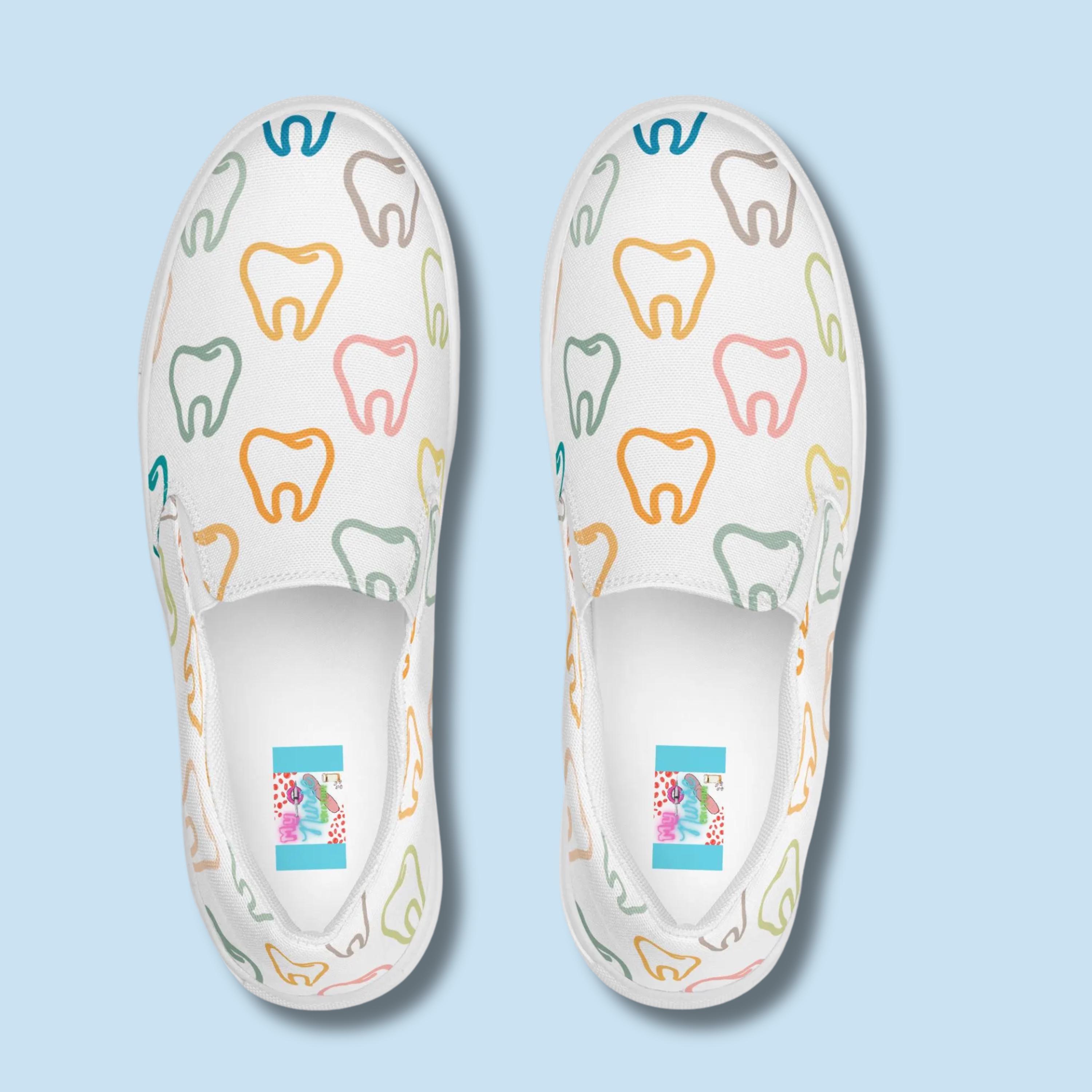 Dentist Shoes Tooth Pattern Dental Hygienist Footwear Orthodontist ...