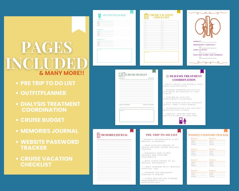 Printable Dialysis Cruise Planner Vacation Planner for Dialysis Patient ...