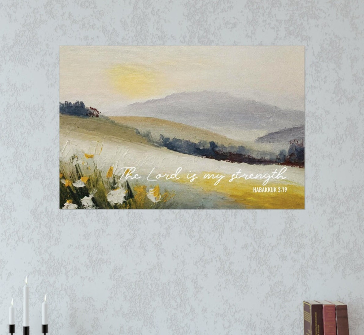 The Lord is My Strength Printed Poster, Christian Wall Art, Encouraging ...