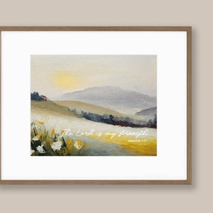 The Lord is My Strength Printed Poster, Christian Wall Art, Encouraging ...