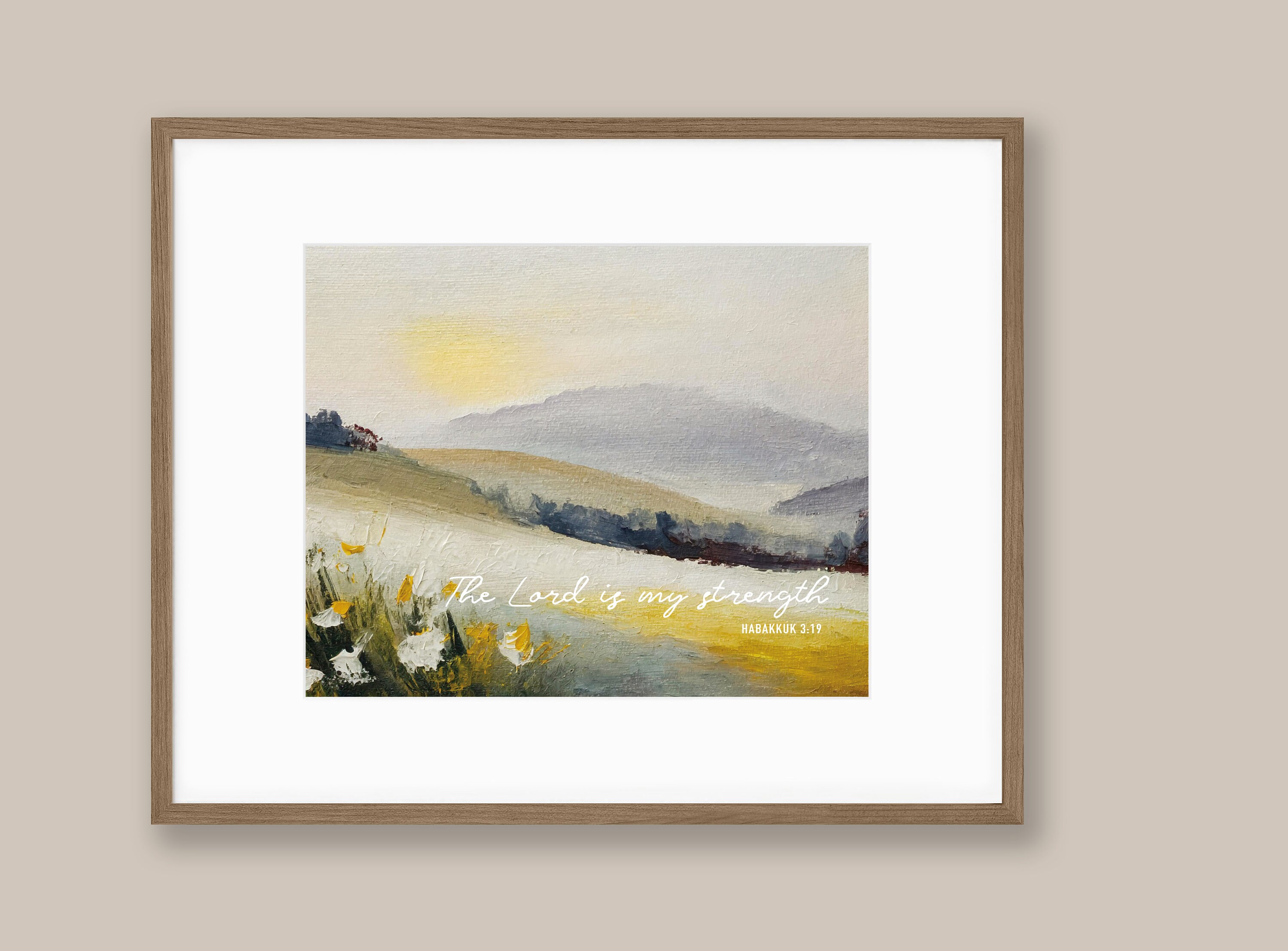 The Lord is My Strength Printed Poster, Christian Wall Art, Encouraging ...