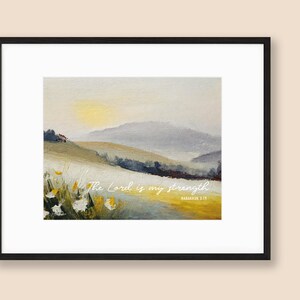 The Lord is My Strength Printed Poster, Christian Wall Art, Encouraging ...