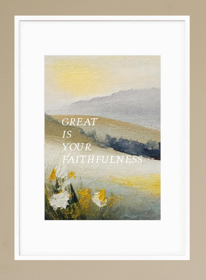 Faithful Christian Digital Art Print, Encouraging Wall Art Decor ...