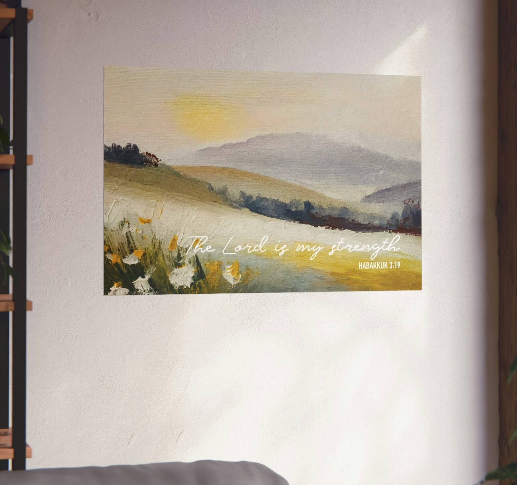 The Lord is My Strength Printed Poster, Christian Wall Art, Encouraging ...