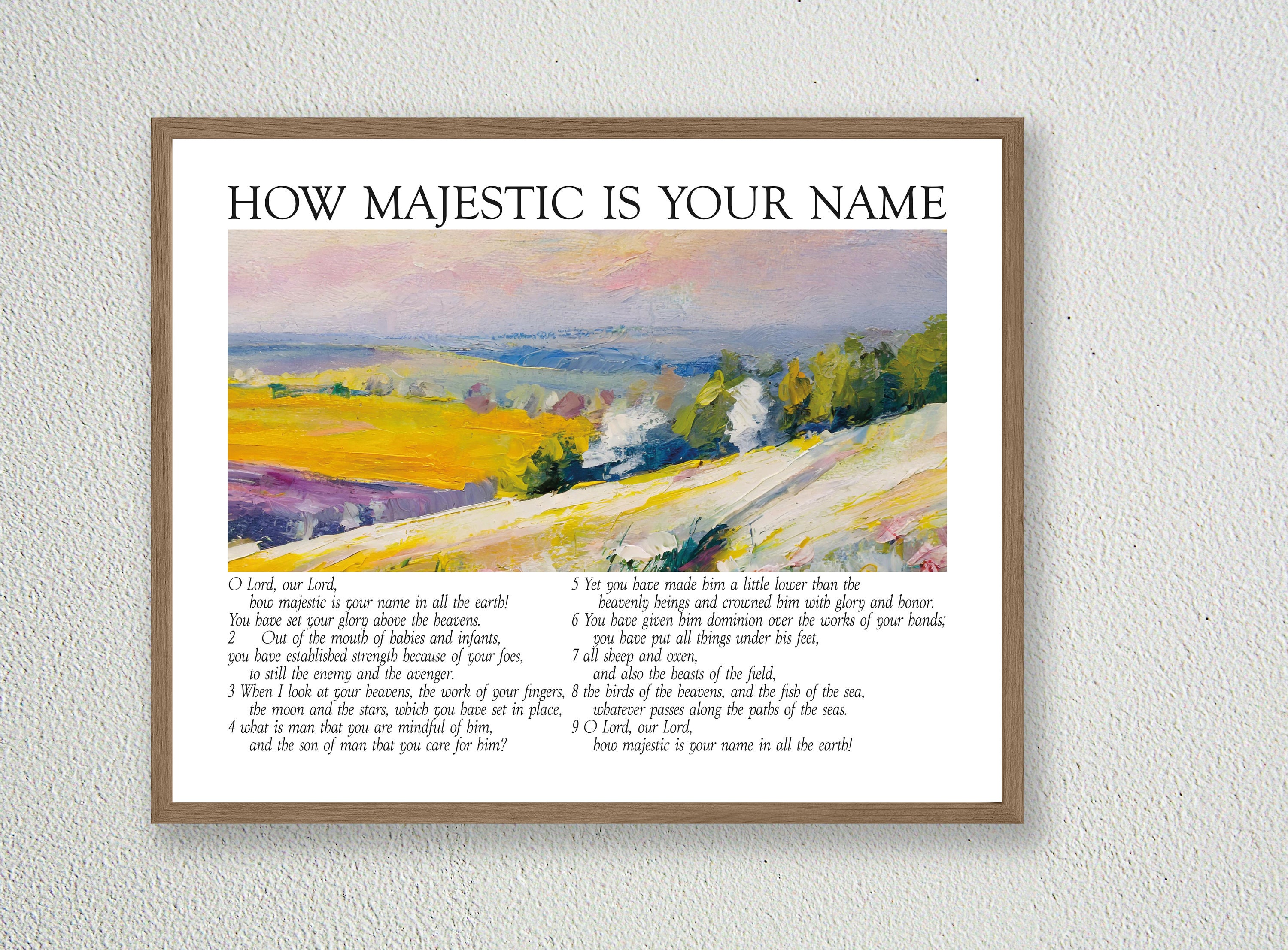 Psalm 8 Bible Verse Digital Download Art Print, Wall Decor, Scripture ...