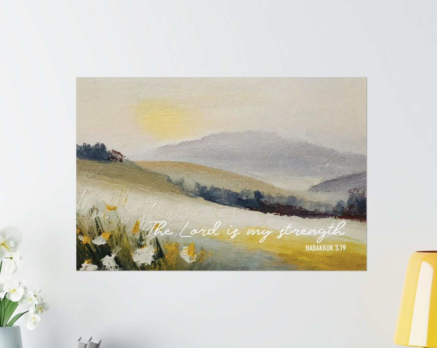 The Lord is My Strength Printed Poster, Christian Wall Art, Encouraging ...