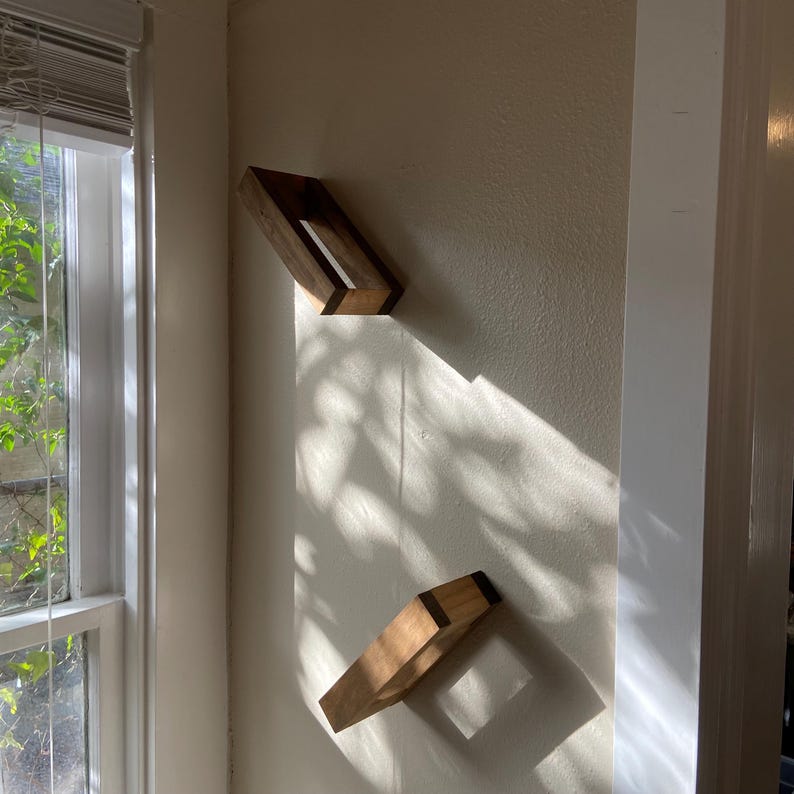 Handmade Wall Mounted Wooden Book Display Floating Shelves (set of 3 ...
