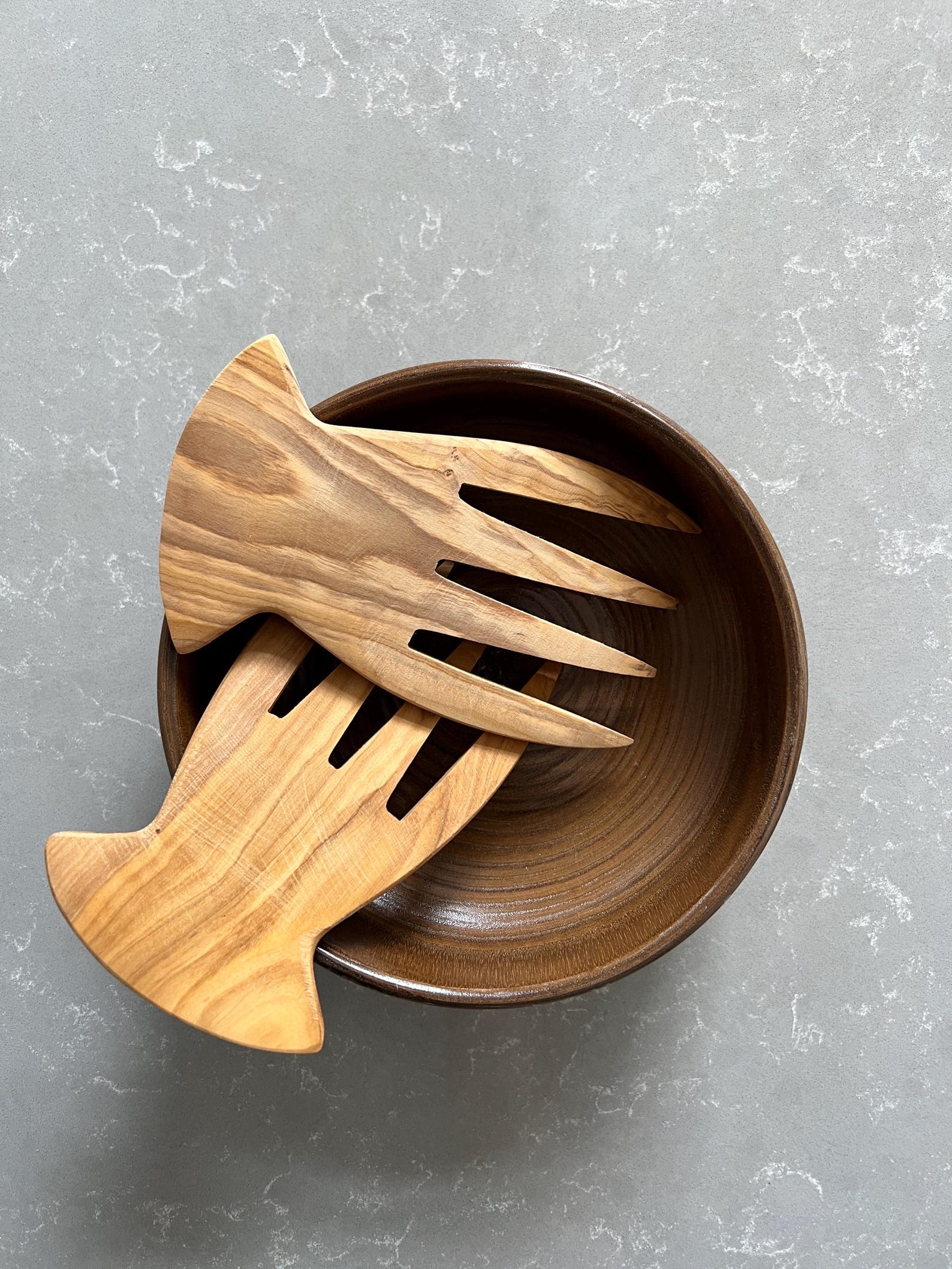 Wooden Salad Tongs, Wooden Salad Mixing Serving Hand Tongs, Hand Shaped ...