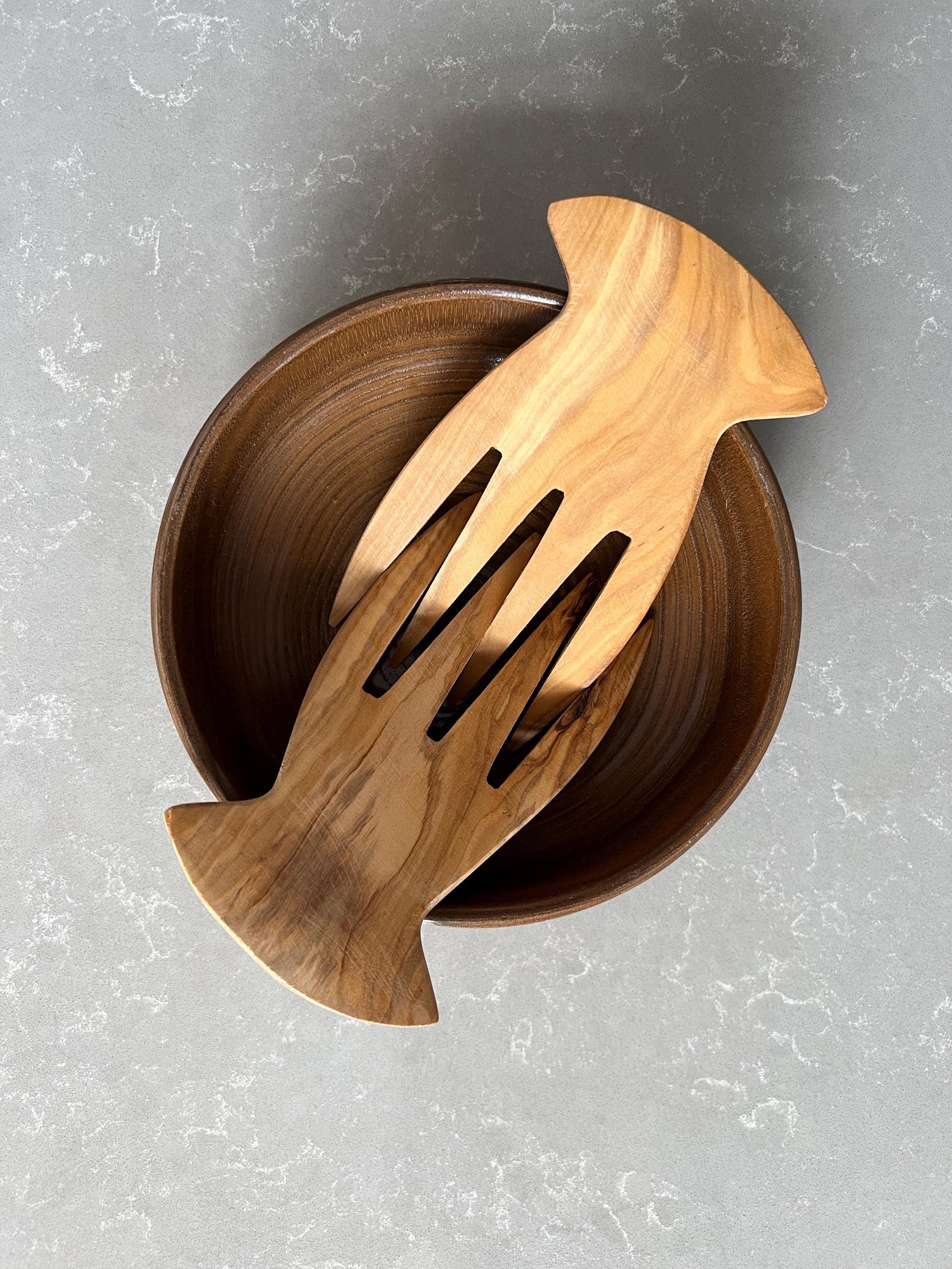 Wooden Salad Tongs, Wooden Salad Mixing Serving Hand Tongs, Hand Shaped ...