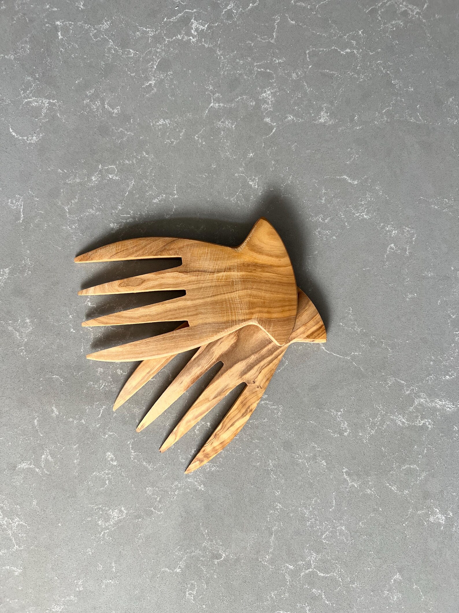 Wooden Salad Tongs, Wooden Salad Mixing Serving Hand Tongs, Hand Shaped ...