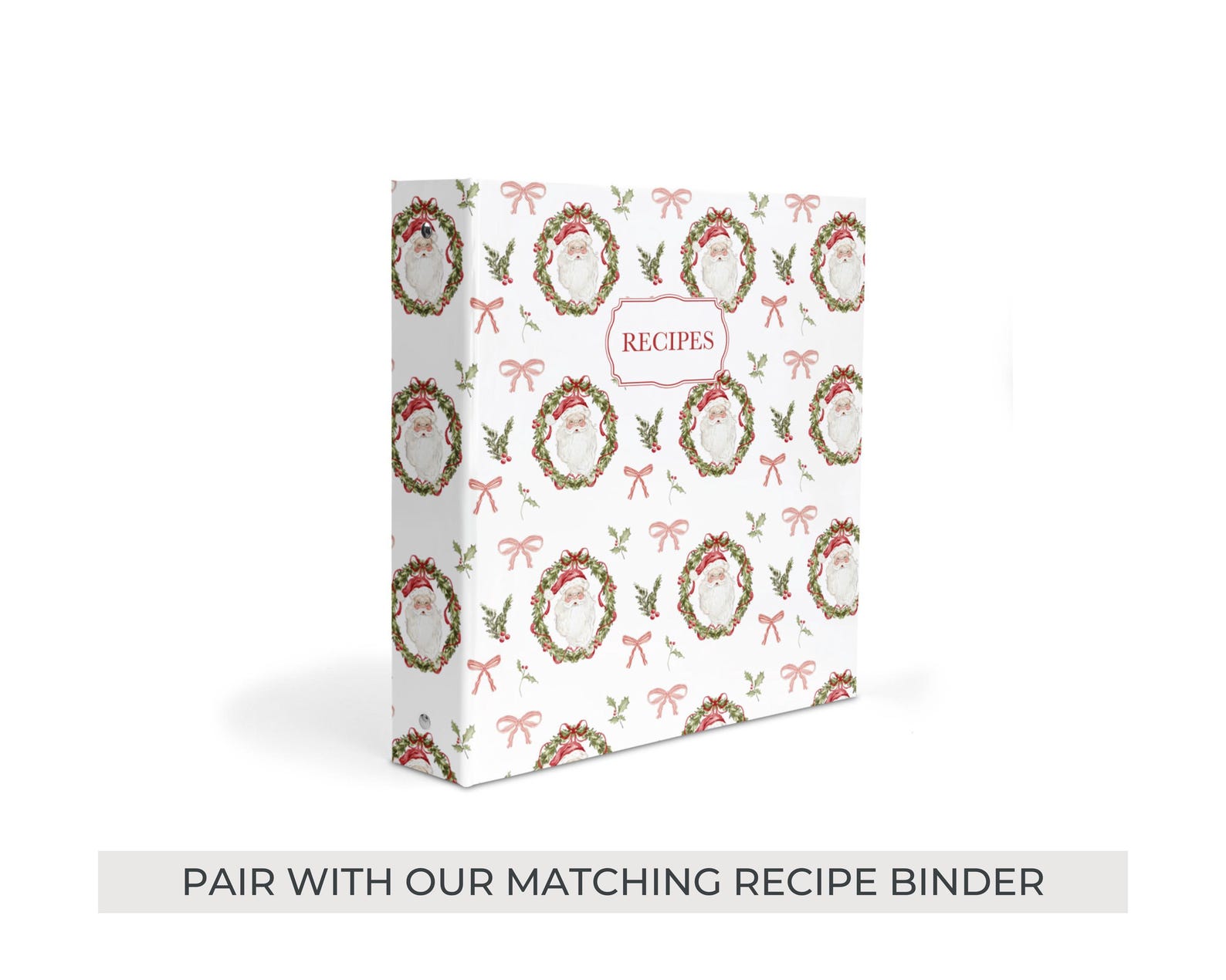 Christmas Recipe Binder Pages - Editable & Printable Santa PDF Template ...