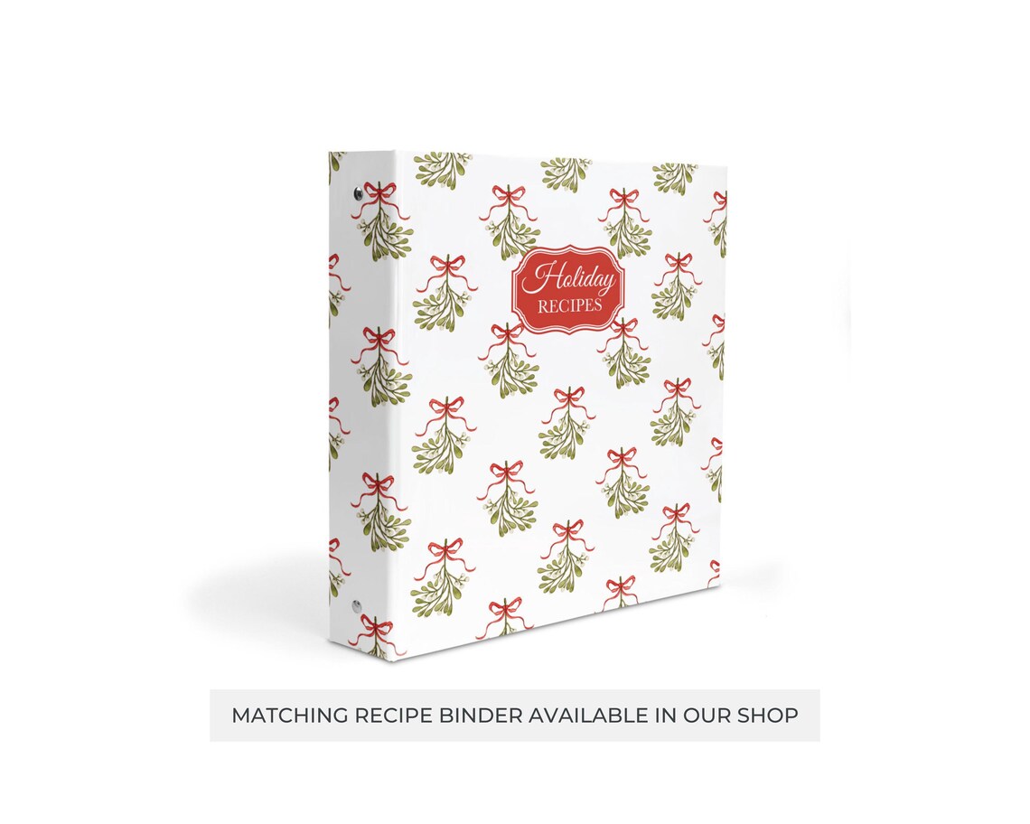 Mistletoe Recipe Cards - Christmas Design is Ideal for Handwritten ...