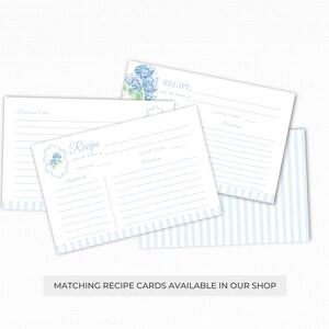 Blue & Green Hydrangea Recipe Journal, Watercolor Recipe Book is ...