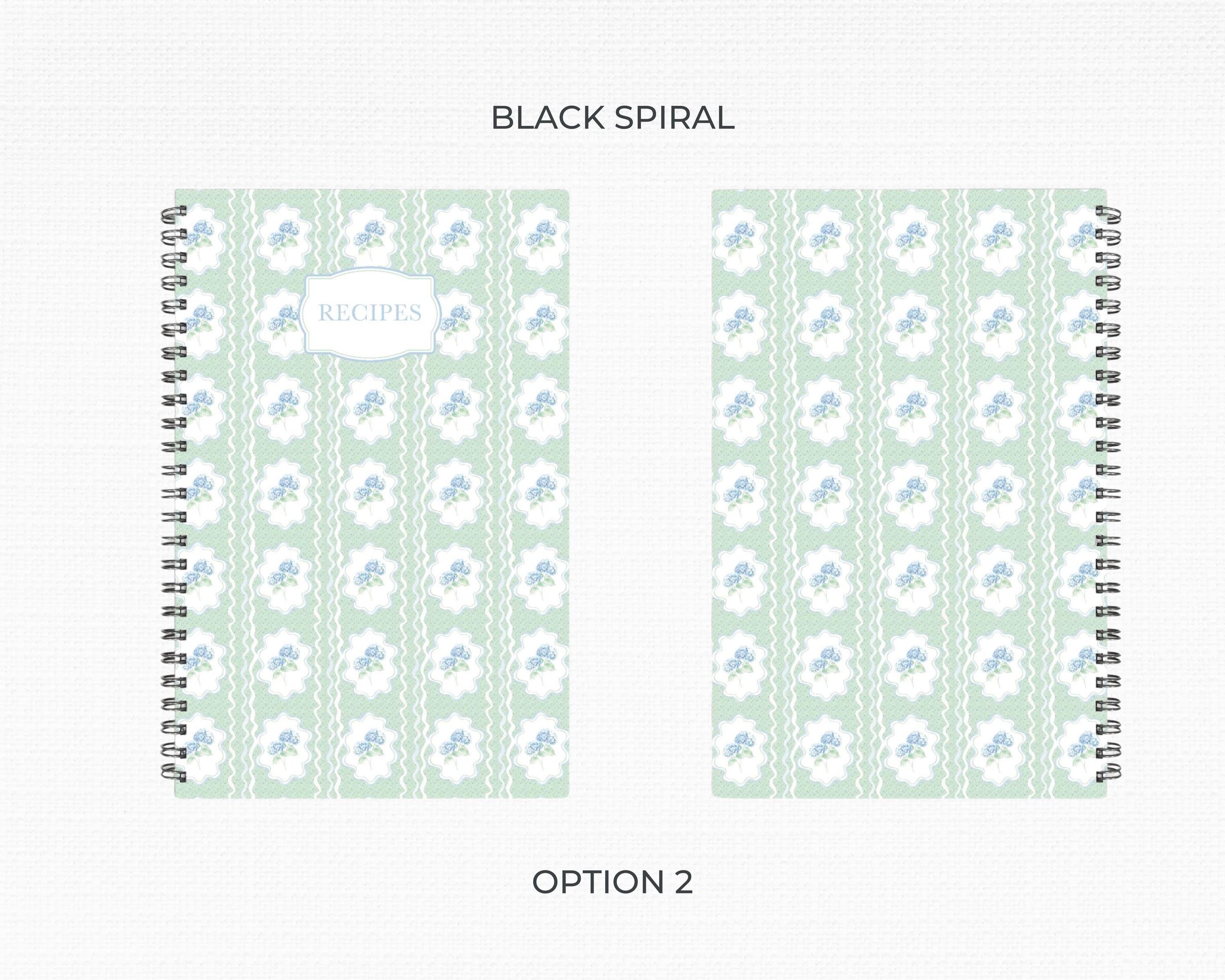 Blue & Green Hydrangea Recipe Journal, Watercolor Recipe Book is ...