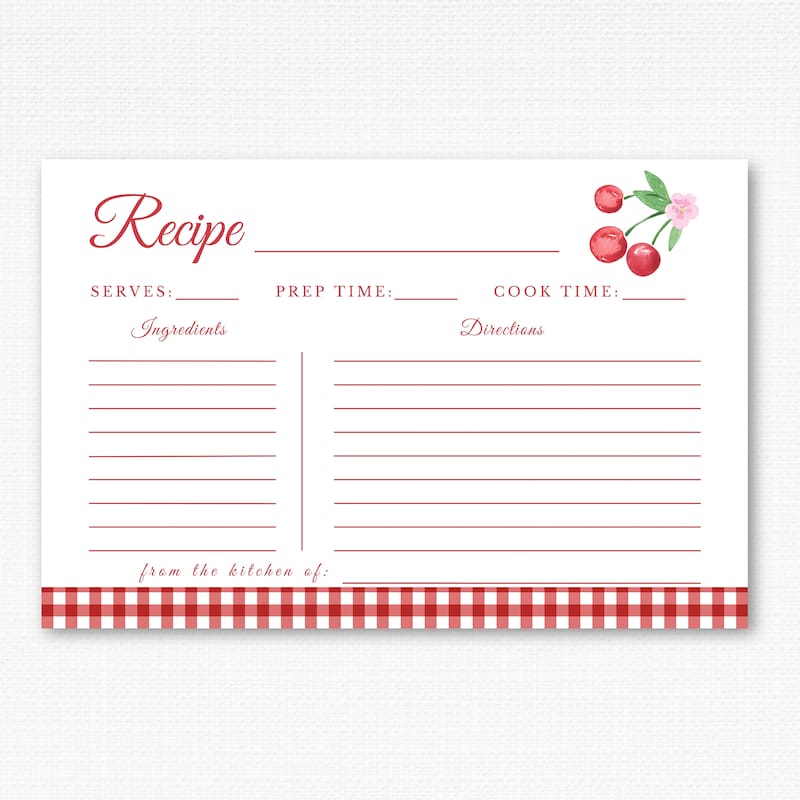 Retro Recipe Cards - Etsy
