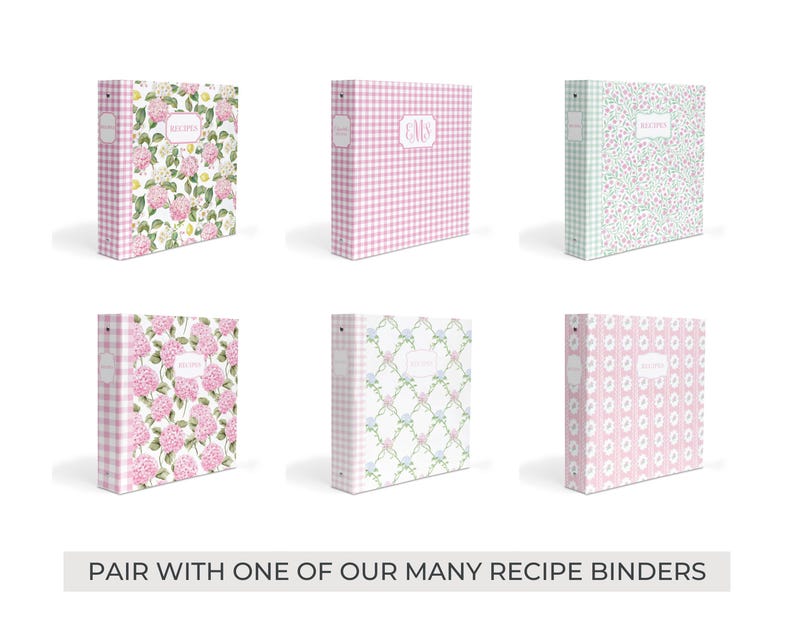 Pink Gingham Recipe Binder Pages - Organize and Protect Handwritten ...