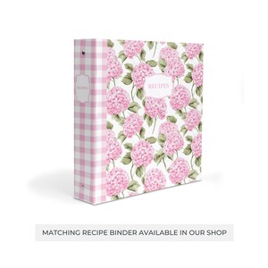 Pink Hydrangea Recipe Cards - Ideal for Your Recipe Box, 3-ring Binder ...