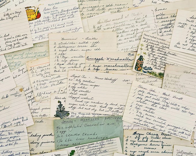 15 Vintage Handwritten/typed Recipe Pages - Handwritten Recipes ...